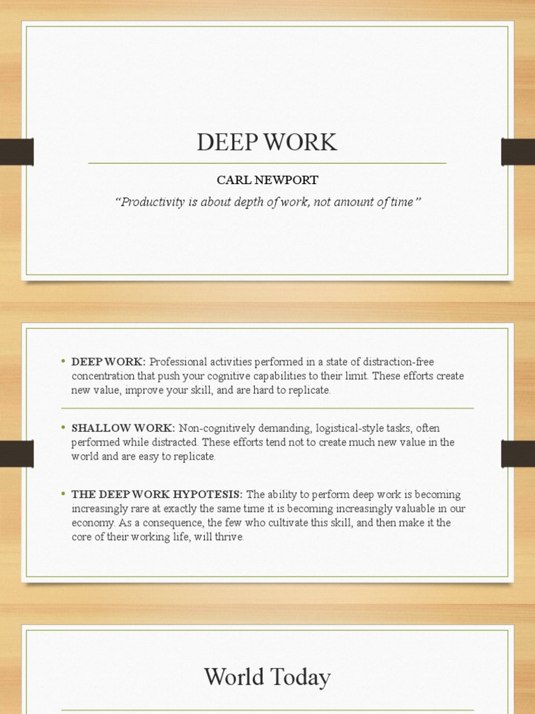 Deep Work | PDF | Attention | Cognitive Science