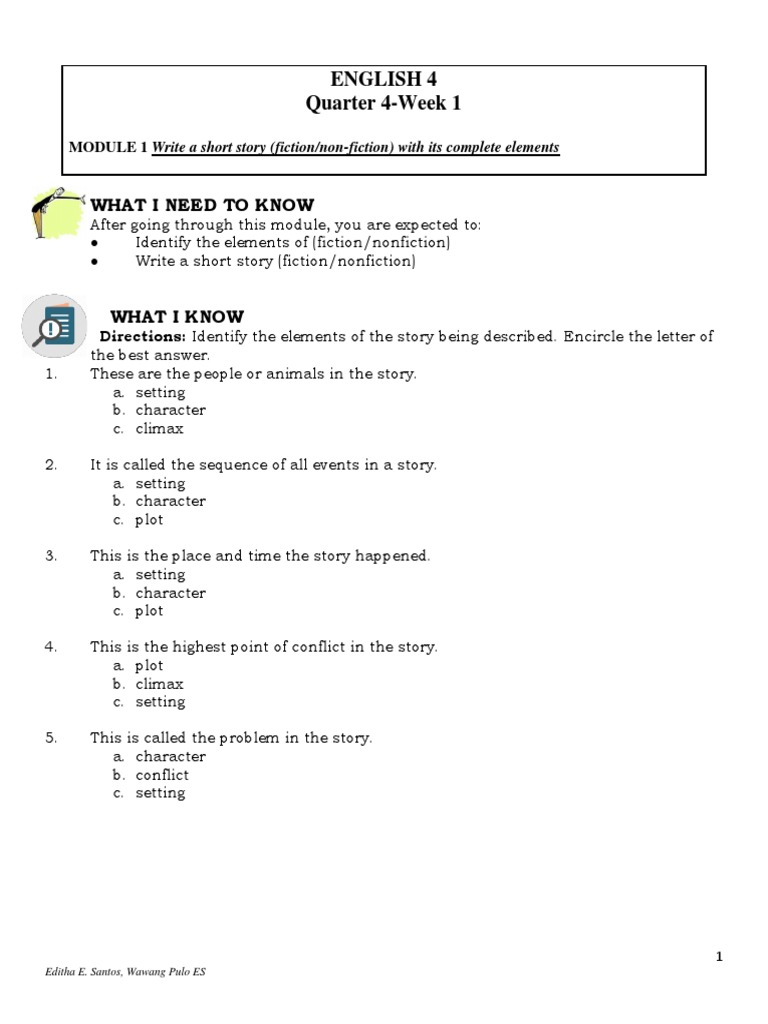English 4 Quarter 4-Week 1: What I Need To Know | PDF