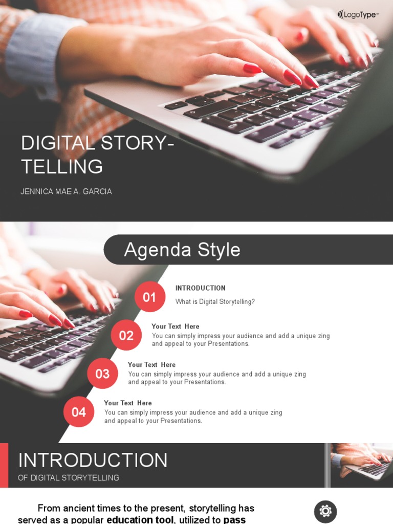 Typing On A Laptop PowerPoint Template | PDF | Multimedia | Storytelling