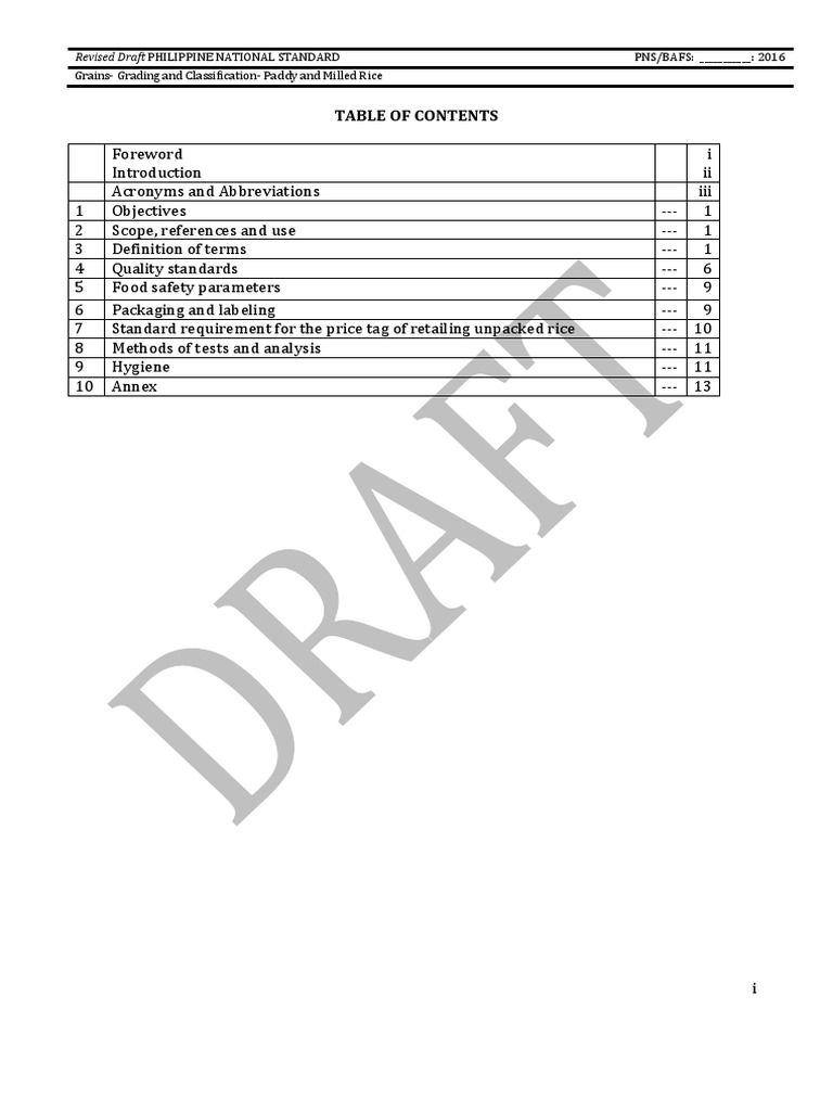 Grains-Grading and Classification - Paddy and Milled Rice | PDF | Rice ...