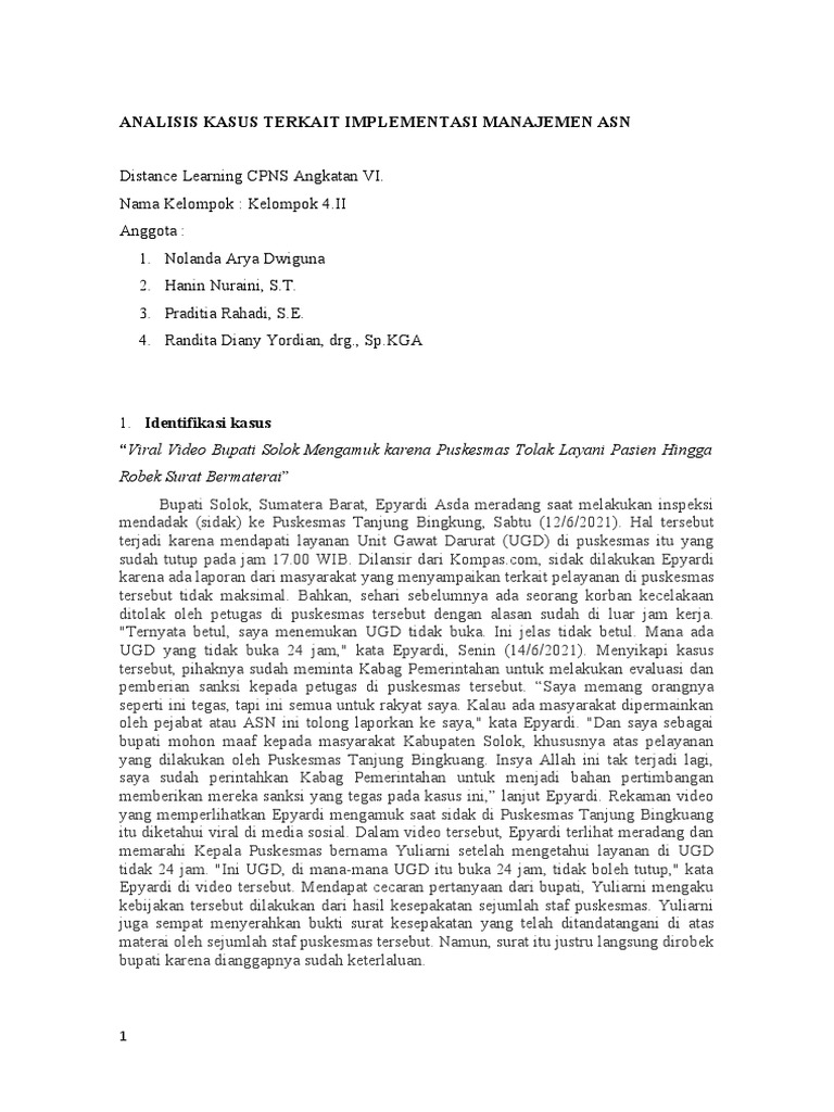 Analisis Kasus Berakhlak | PDF