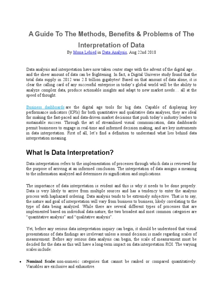 A Guide To The Methods To Data Analysis | PDF | Level Of Measurement | Data Analysis