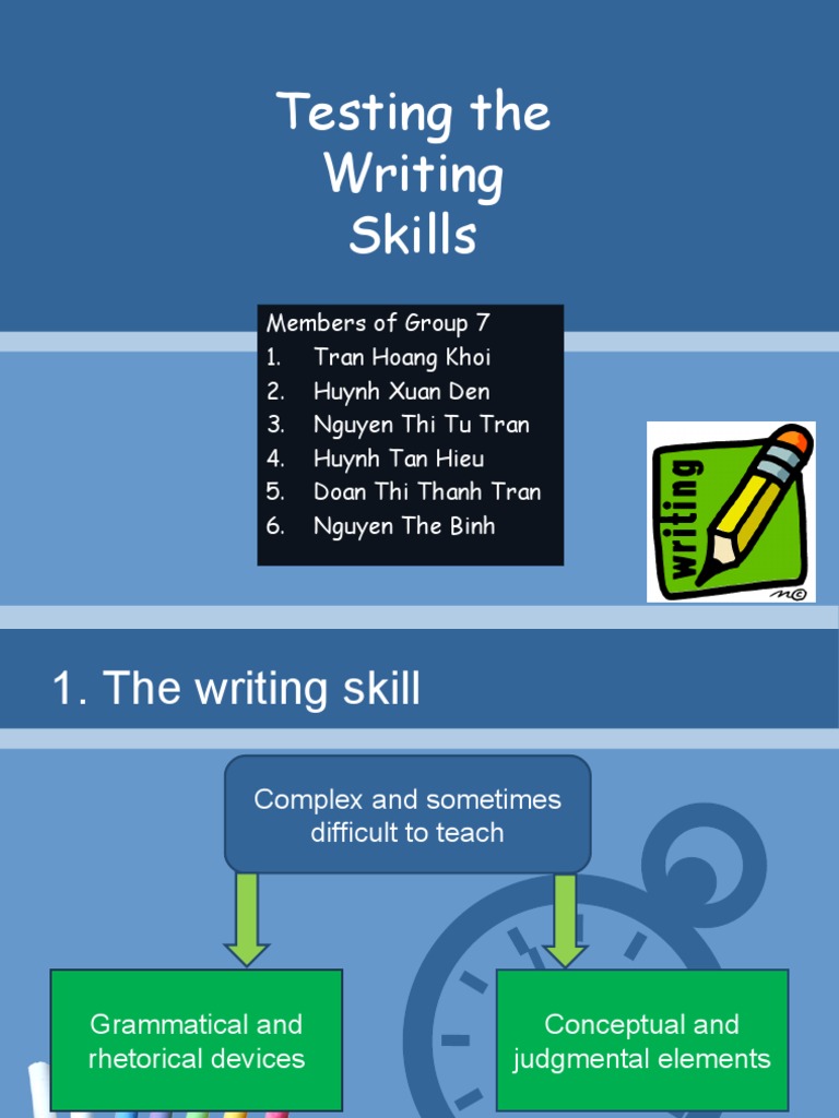 Testing Writing Skills in Education | PDF | Ellipsis | Multiple Choice