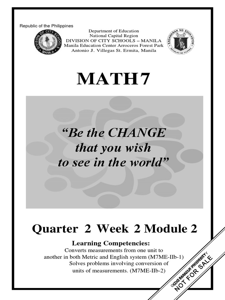 MATH 7 - Q2 - Mod2 | PDF | Pound (Mass) | Litre