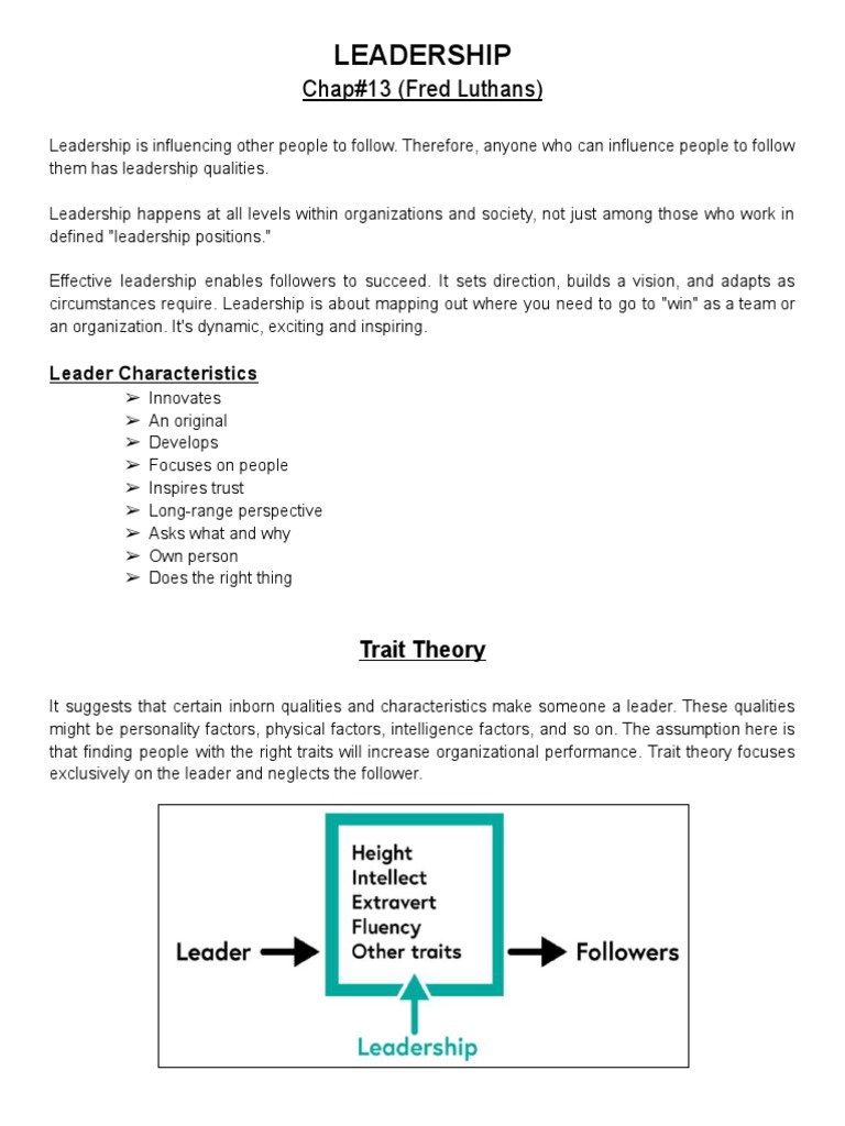 Leadership: Chap#13 (Fred Luthans) | PDF | Leadership | Apple Inc.