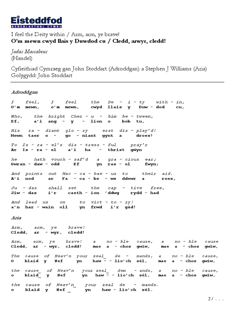 32 I Feel The Deity Within + Arm, Arm, Ye Brave! - 0 | PDF