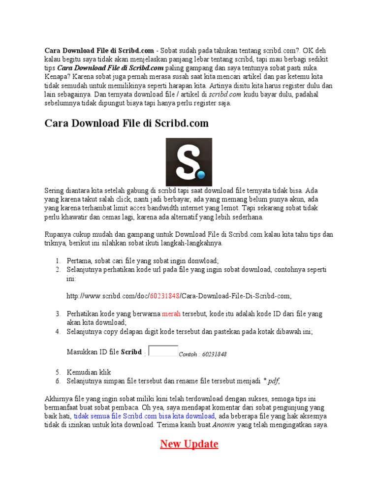 Cara Download File Di Scribd | PDF | Komputer