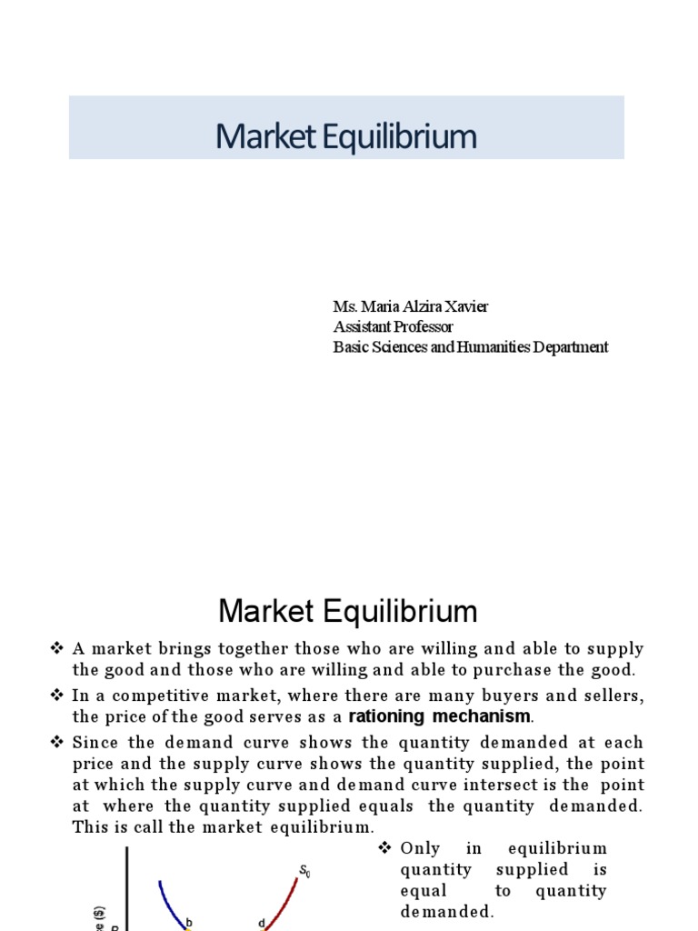 Market Equilibrium (Students) | PDF | Supply And Demand | Economic ...