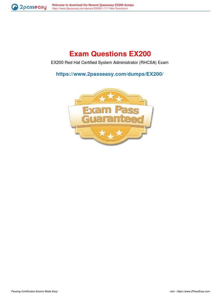 Exam Questions EX200: EX200 Red Hat Certified System Administrator ...
