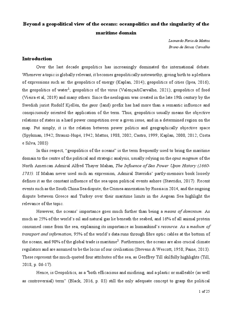 MATOS, Leonardo CARVALHO, Bruno. Beyond A Geopolitical View of The ...