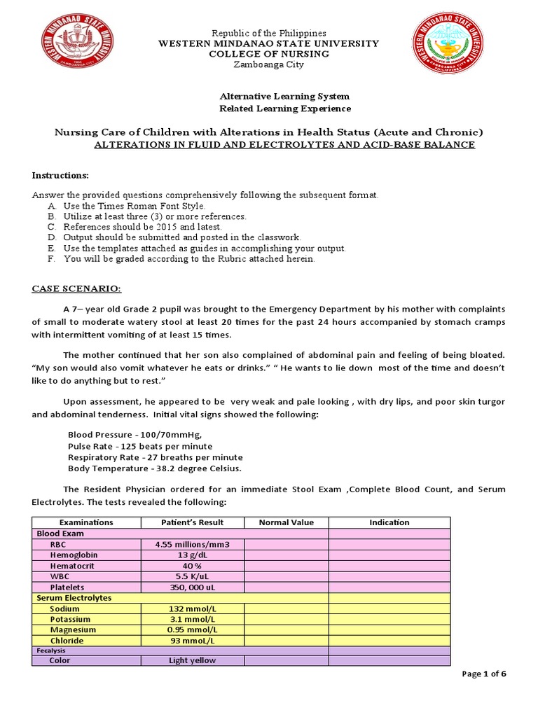 RLE Alterations in Fluid and Electrolyte Balance | Download Free PDF ...