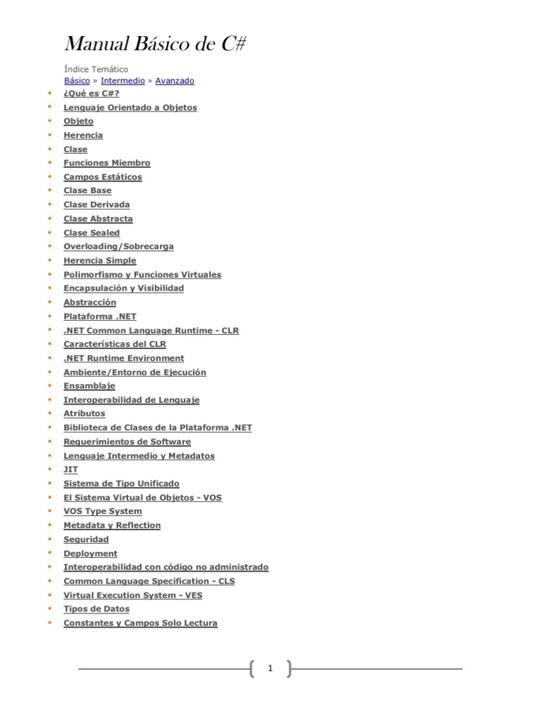 C Sharp Pdf Net Framework Objeto Informática 