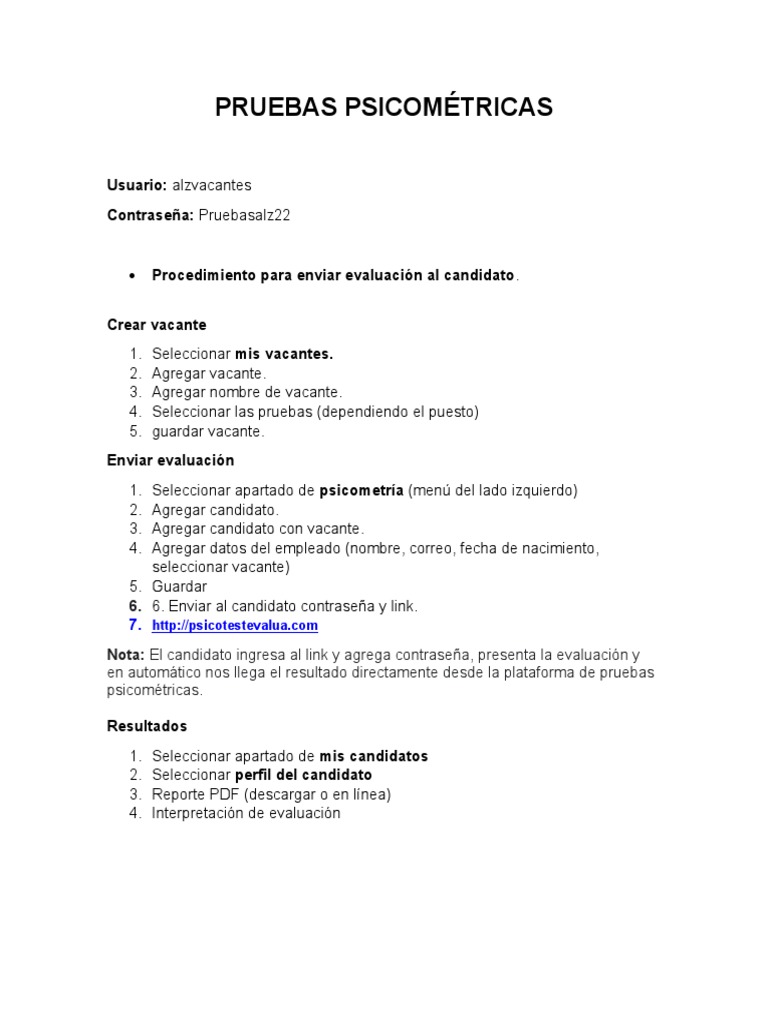 PRUEBAS PSICOMETRICAS | PDF | Liderazgo | Motivacional