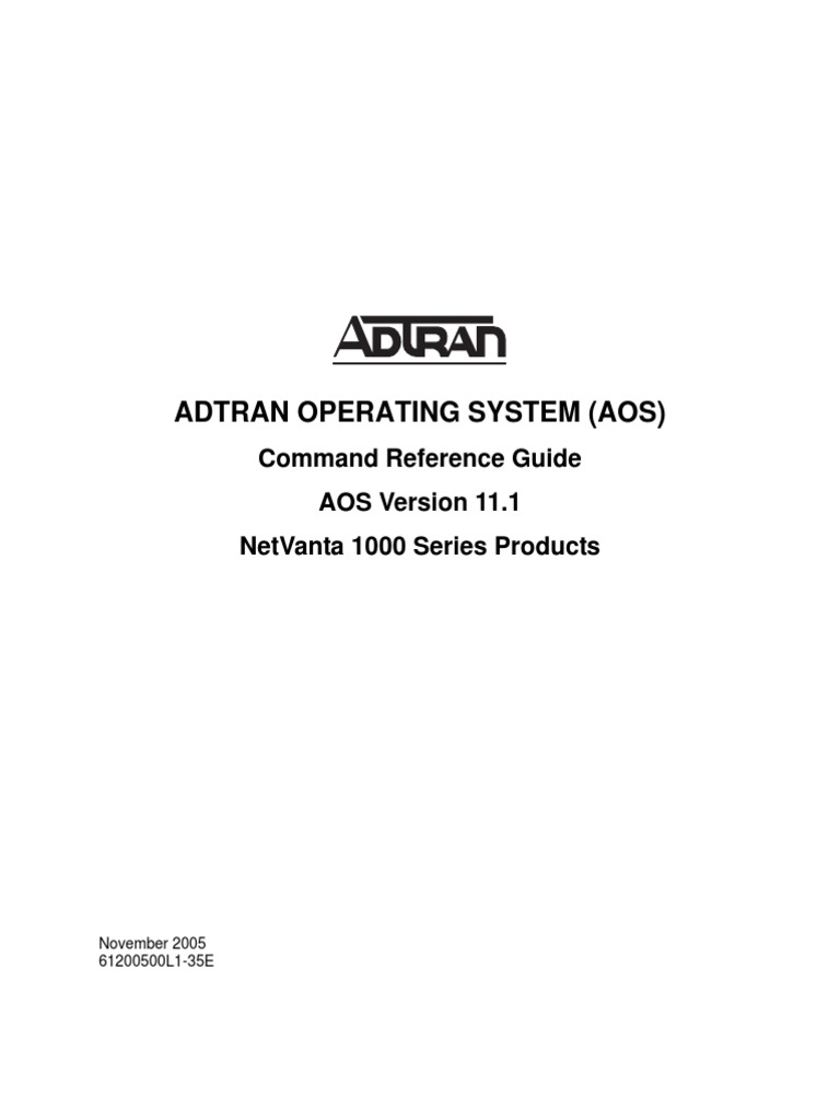 Adtran AOS Commands! | PDF | Command Line Interface | Telecommunications