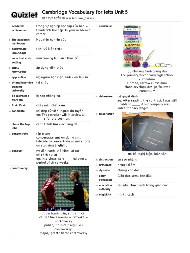 Unit 6 Quizlet Cambridge Vocab | PDF