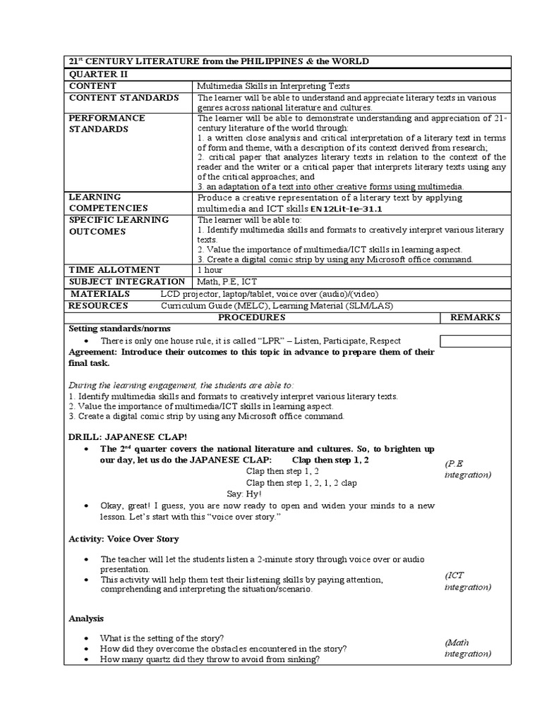 21st Century Lit-For COT | PDF | Multimedia | Educational Technology