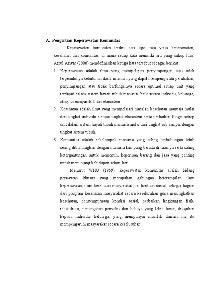 Keperawatan Komunitas | PDF | Pengembangan Diri
