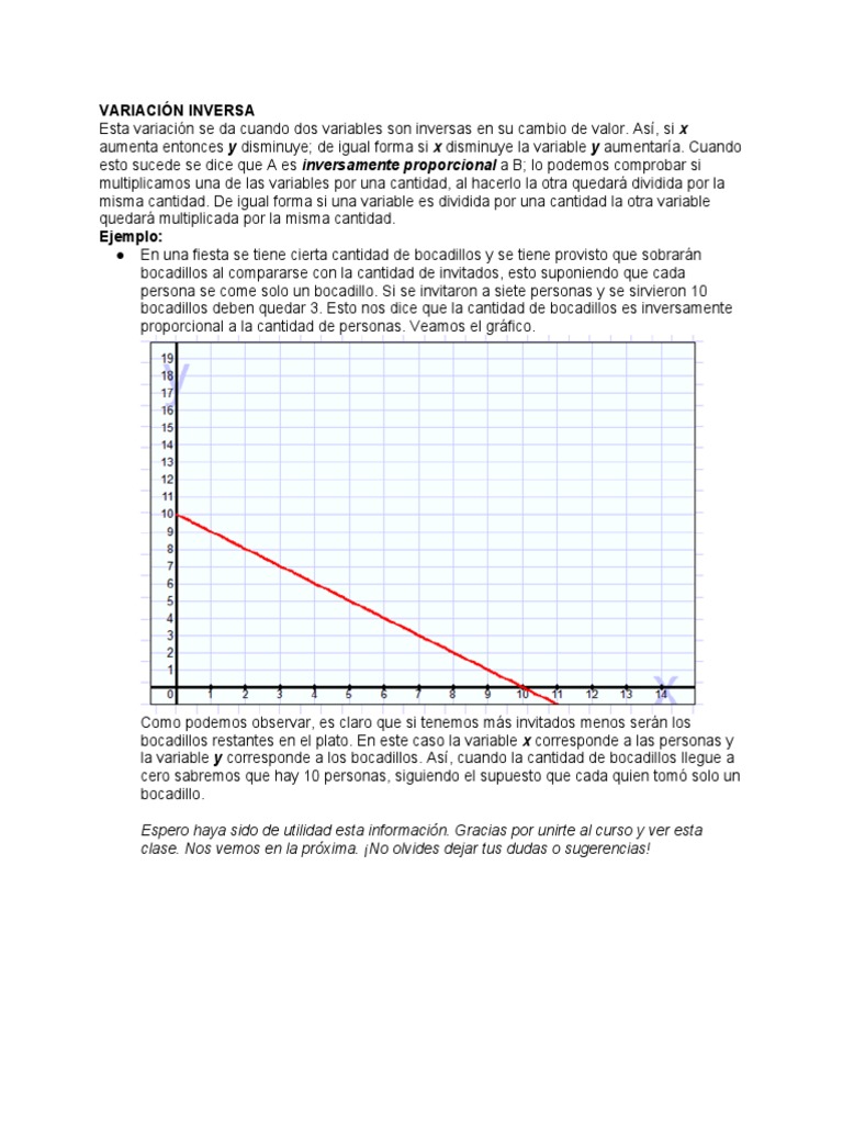Ejemplos de Variación Inversa | PDF | Artes del Lenguaje y Comunicación ...