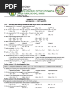 Quarter 1 Summative Test 3 in Math 9 | PDF | Summation | Mathematics