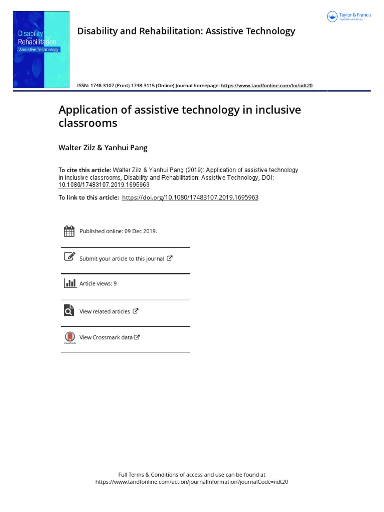 Application of Assistive Technology in Inclusive Classrooms | PDF ...