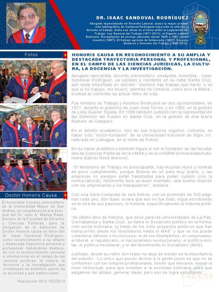 Dr. Isaac Sandoval Rodríguez | PDF | Doctorado | Bolivia