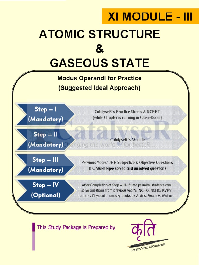 Atomic Structure and Gaseous State Module | PDF | Spectroscopy | Emission Spectrum