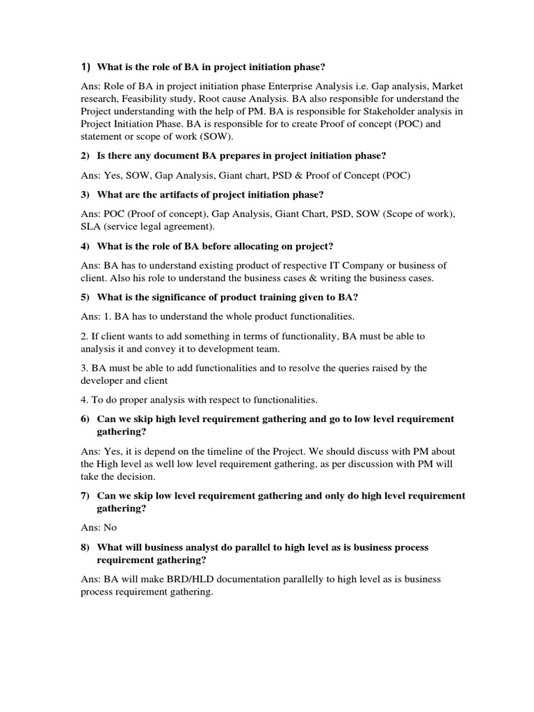 Role of Business Analyst in Projects | PDF | Server (Computing ...