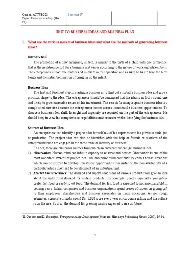 Entrepreneurship - Unit IV | PDF | Entrepreneurship | Cost–Benefit Analysis