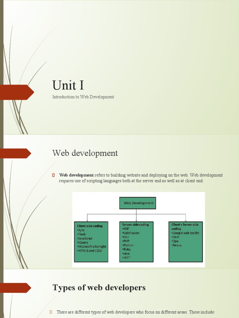 Unit I: Introduction To Web Development | PDF | Dynamic Web Page | World Wide Web