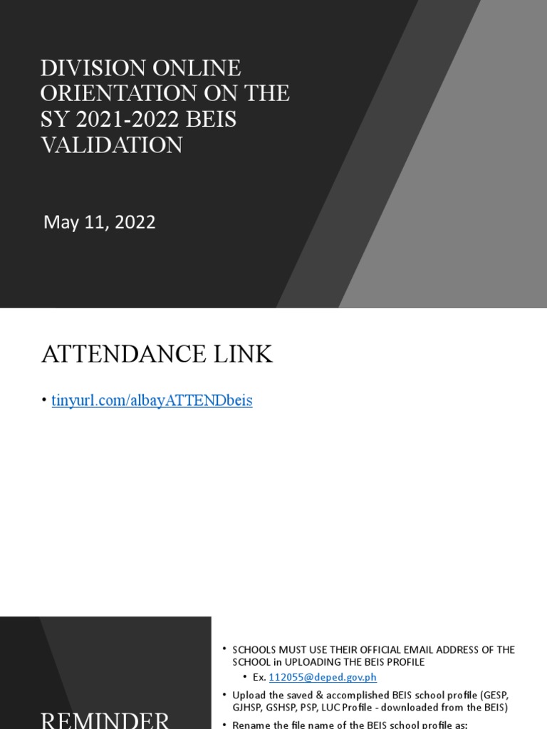 Beis Sy 2021-2022 Validation Process | PDF