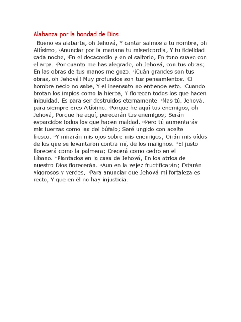 Alabanza Por La Bondad de Dios | PDF