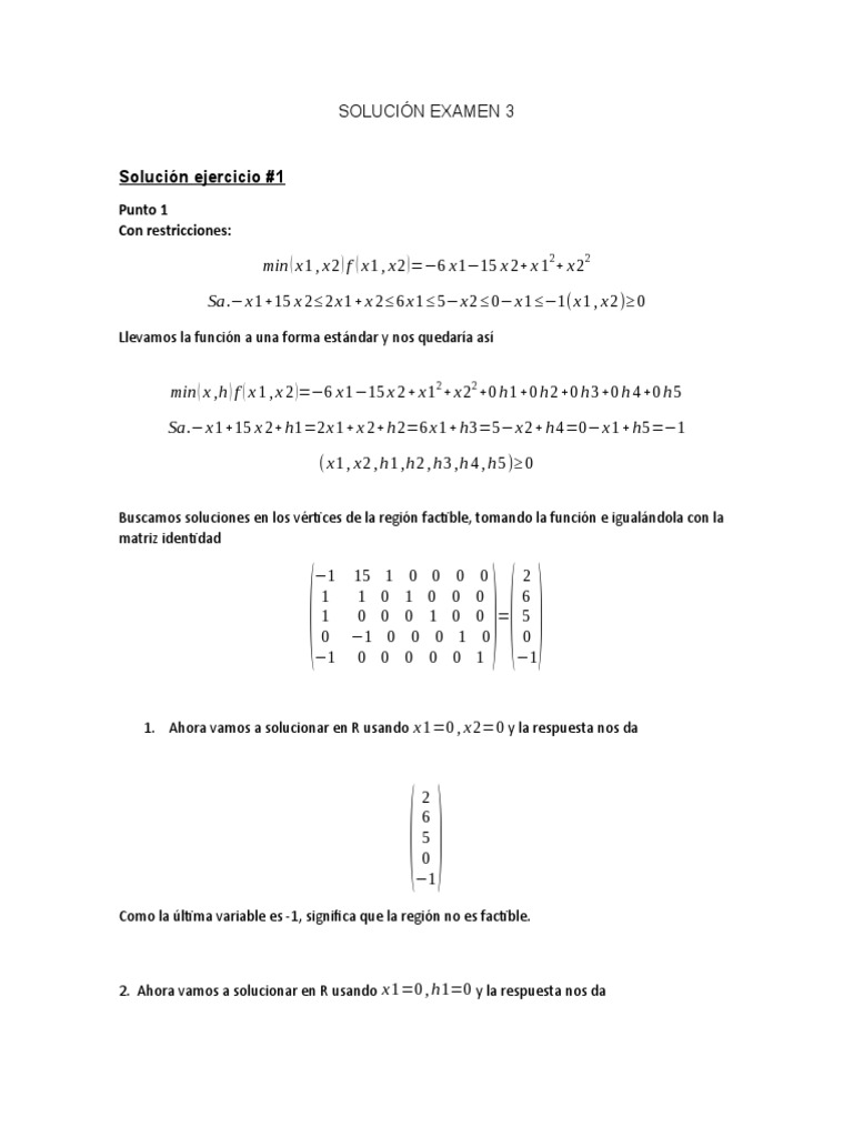 Solución Examen Final | PDF | Programación lineal | Optimización Matemática
