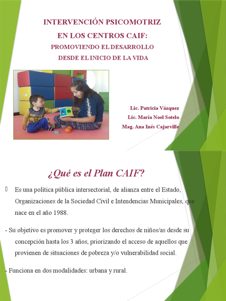 Intervención Psicomotriz CAIF | PDF | Adultos | Sicología