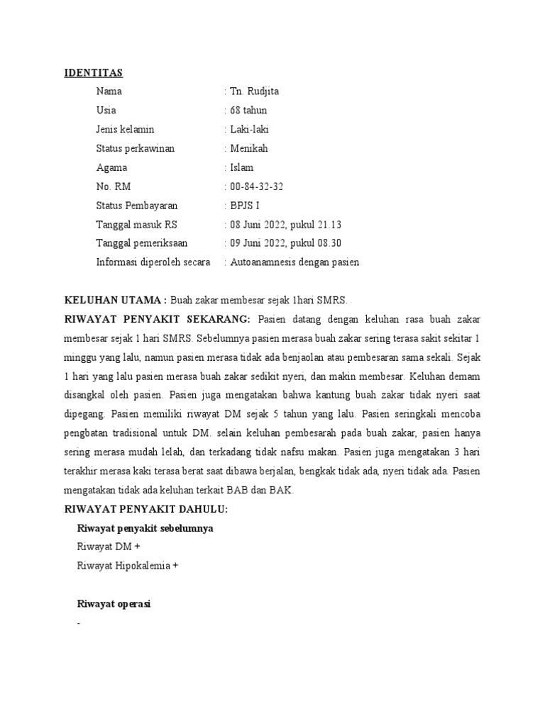 MINI PRESKAS TN R - Edema Scrotalis-Hipoalbumi-susp GGK-DM | PDF ...