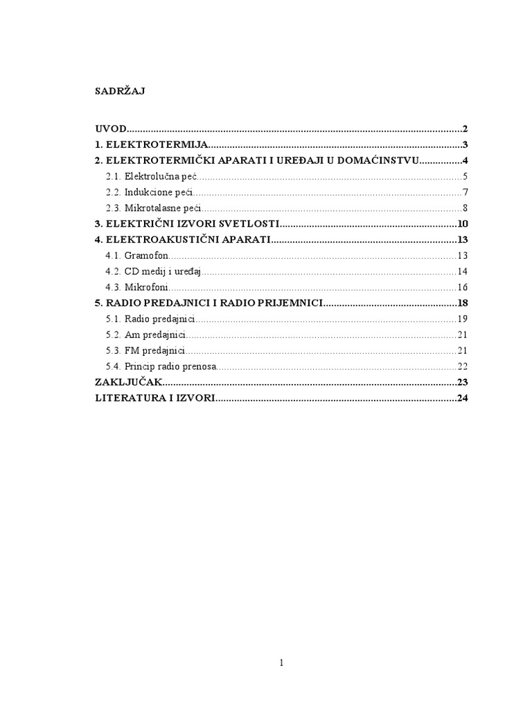 Elektrotermicki I Elektroakusticni Aparati | PDF