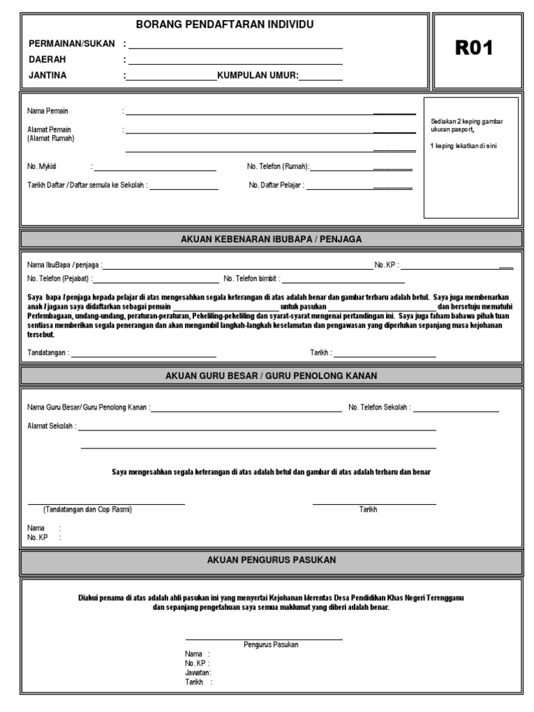 Borang R01 | PDF