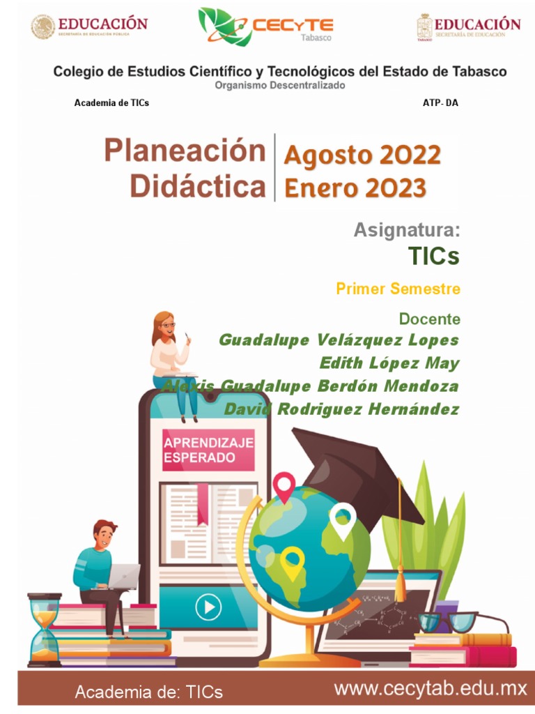 Formato Planeación TICS A22 E23 | PDF | Evaluación | Aprendizaje