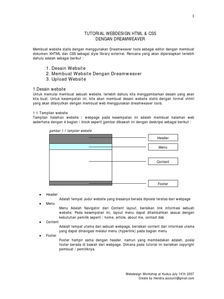 Adoc - Pub Tutorial Webdesign HTML Css Dengan Dreamweaver | PDF