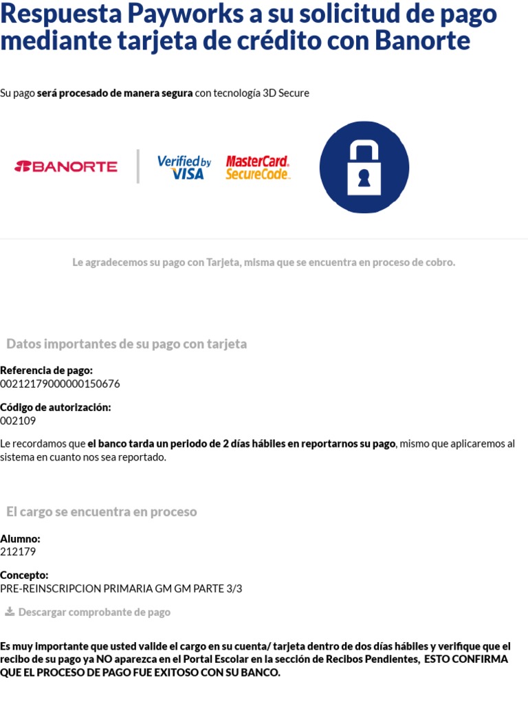 Sistema de Pago en Línea Con Banorte | PDF