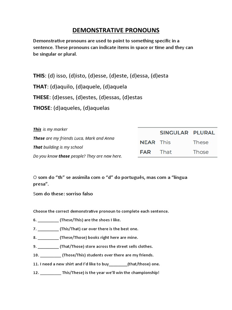 Demonstrative Pponouns | PDF | Linguistic Morphology | Language Mechanics