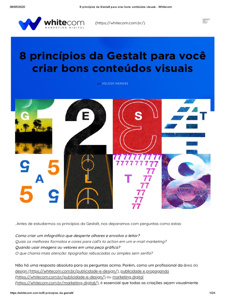 2 - Gestalt - Um Resumo Das Oito Leis Da Psicologia Da Forma | PDF ...