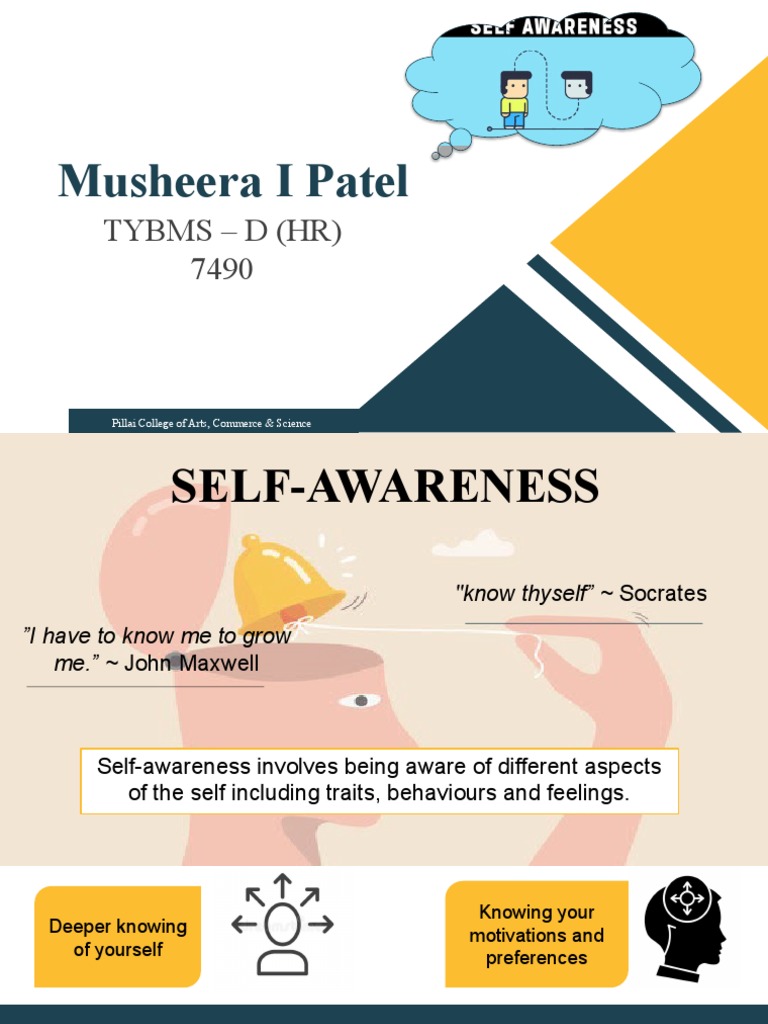 SELF AWARENESS | PDF | Self Awareness | Motivational