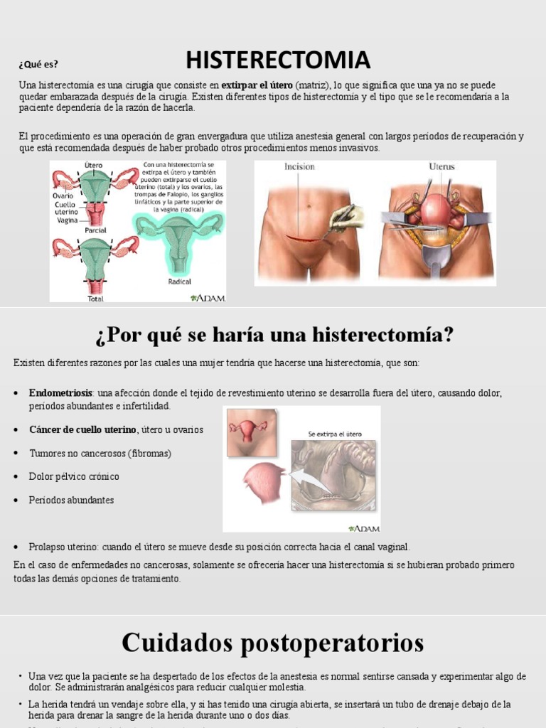 Cuidados Postoperatorios De Histerectomía Pdf Cirugía Cáncer