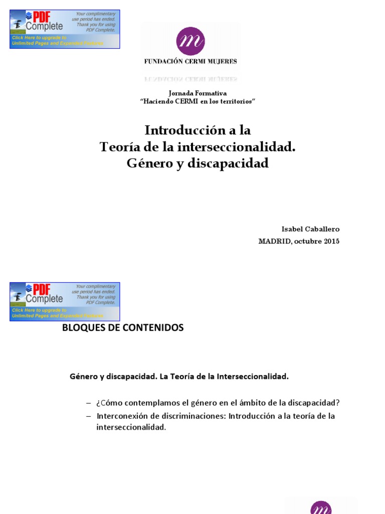Presentaci N Isabel Caballero | PDF | Invalidez | Interseccionalidad