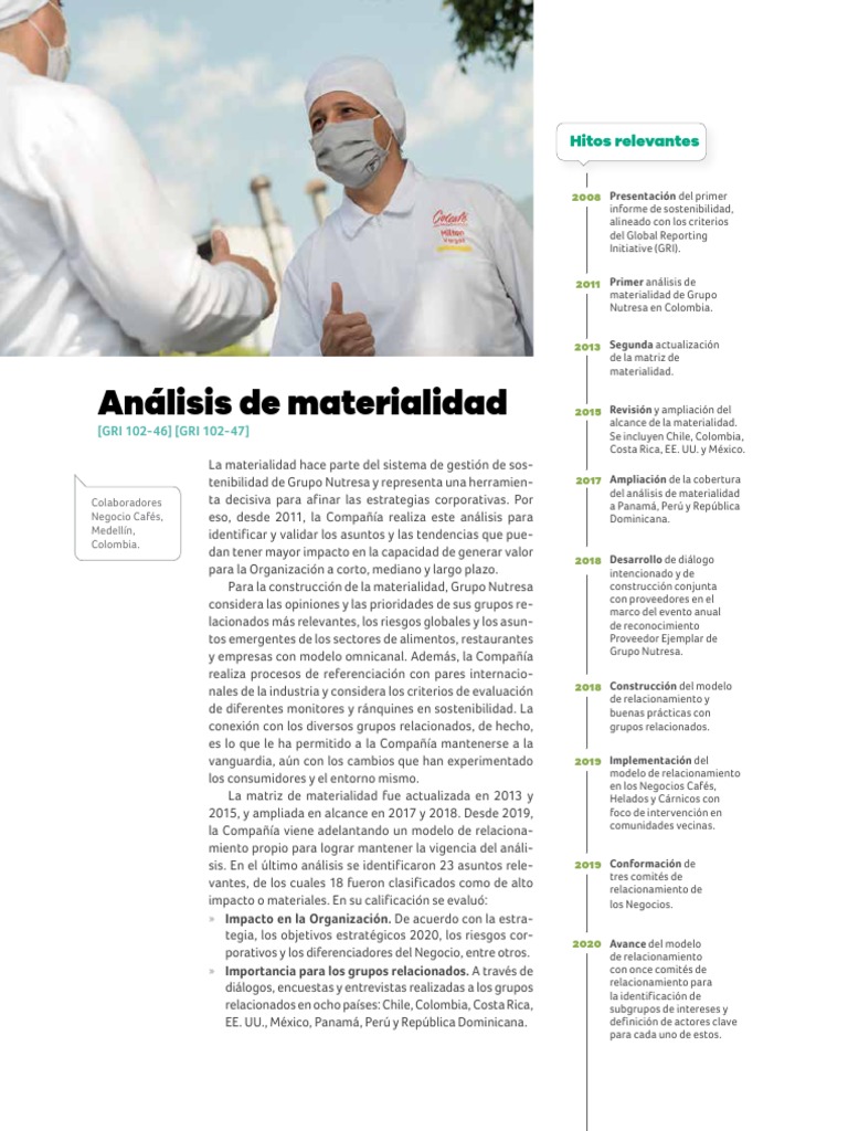 Analisis-De-Materialidad Nutresa | PDF | Colombia | Economias