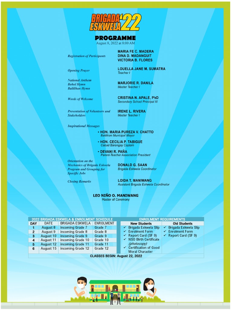 2022 Brigada Eskwela Enrollment Guide | PDF