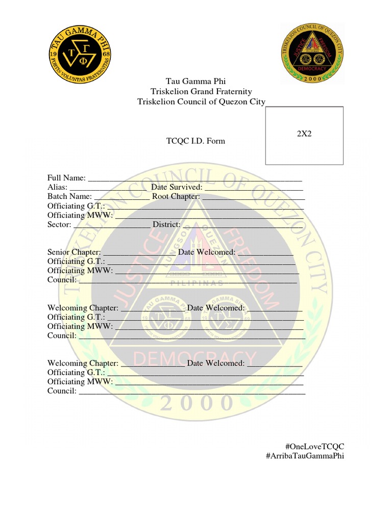 TCQC Id Form | PDF | Fraternities And Sororities | Fraternities