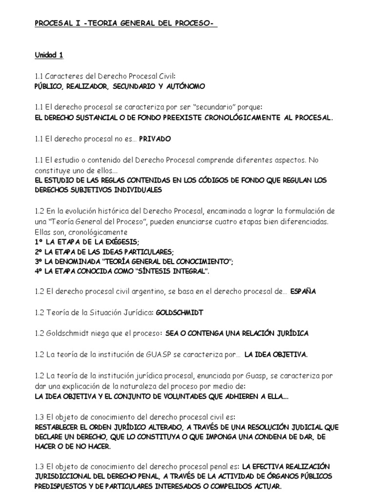 Preguntas Teoria General Del Proceso | PDF | Evidencia (ley) | Ley procesal