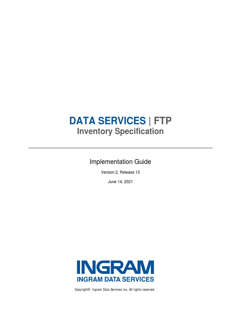 Data Services: Inventory Specification | PDF | Computer File | Specification (Technical Standard)