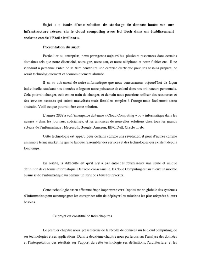 Introduction TARTIBU | PDF | Cloud computing | Informatique